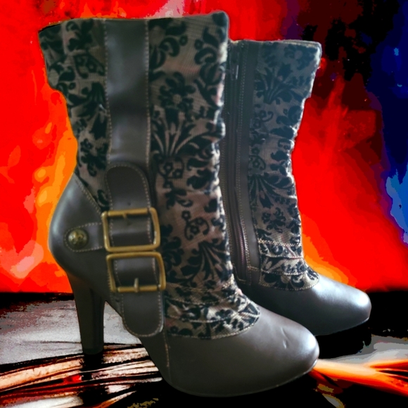 Demonia | Shoes | Demonia Cult Punk Grunge Fashion Zip Up 4 Spiked Heel ...